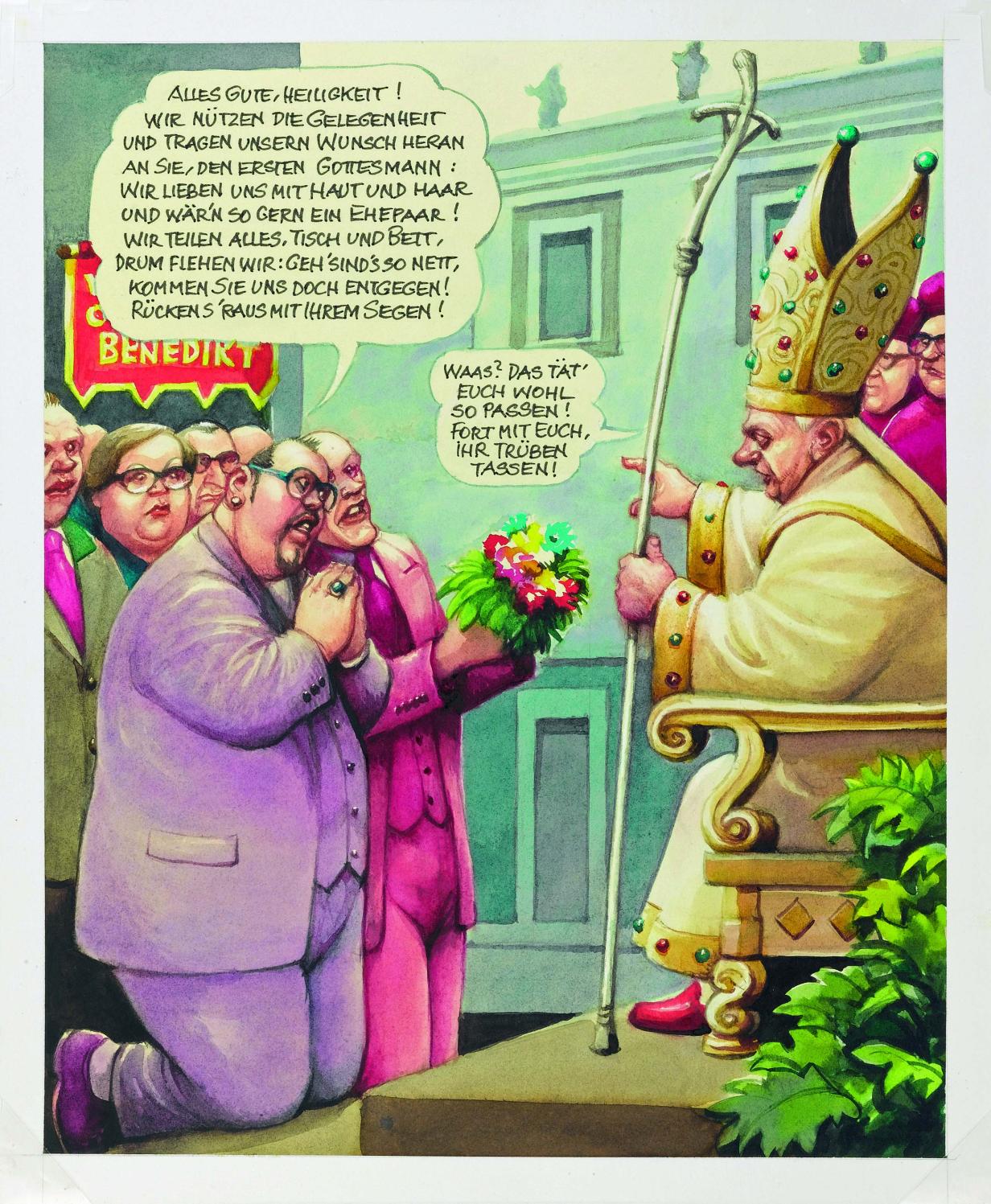 Manfred Deix' "Ostergeschenk an die Kirche" | Kurier