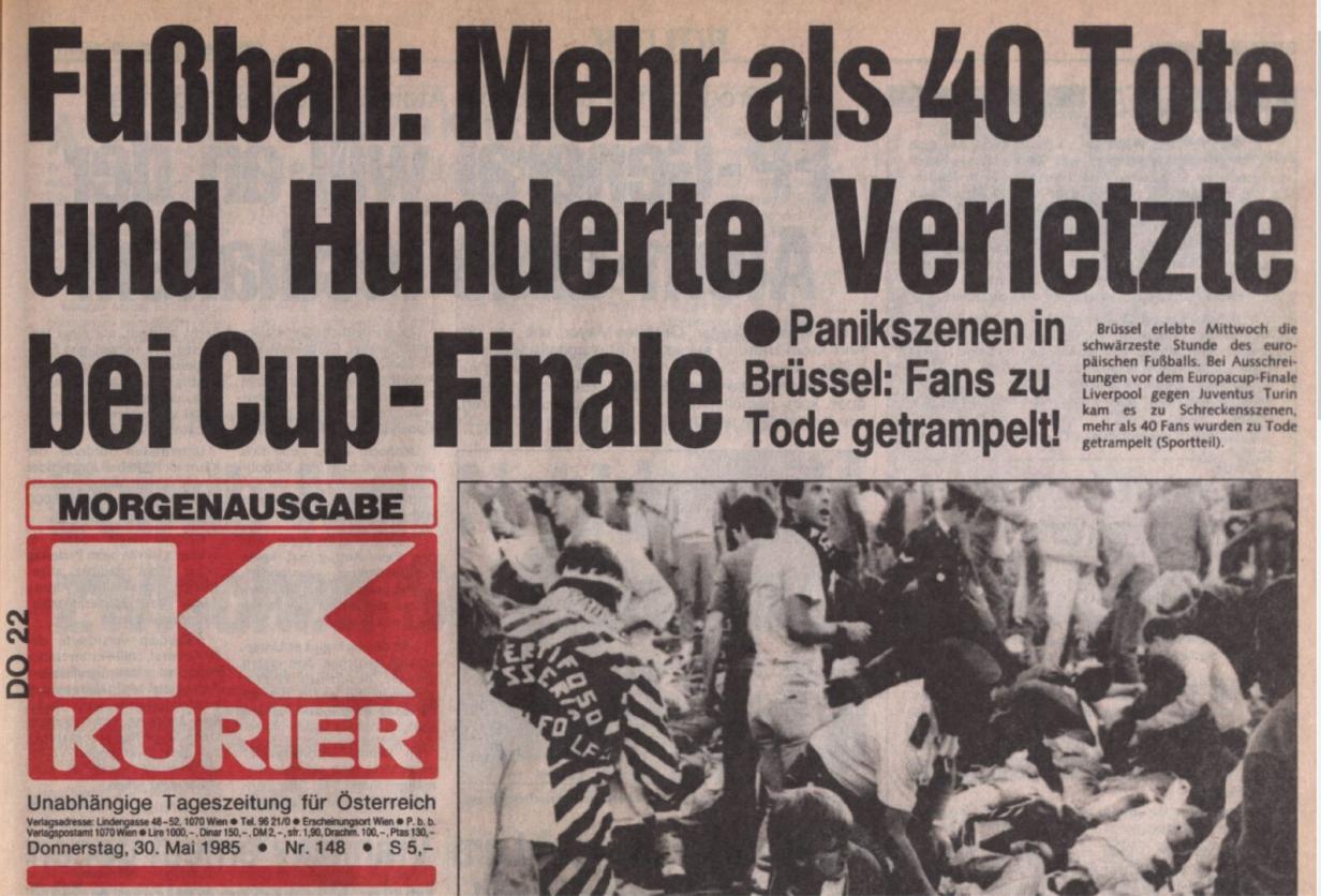 40 Jahre danach: Die Katastrophe im Heysel-Stadion und ihre Folgen | Kurier
