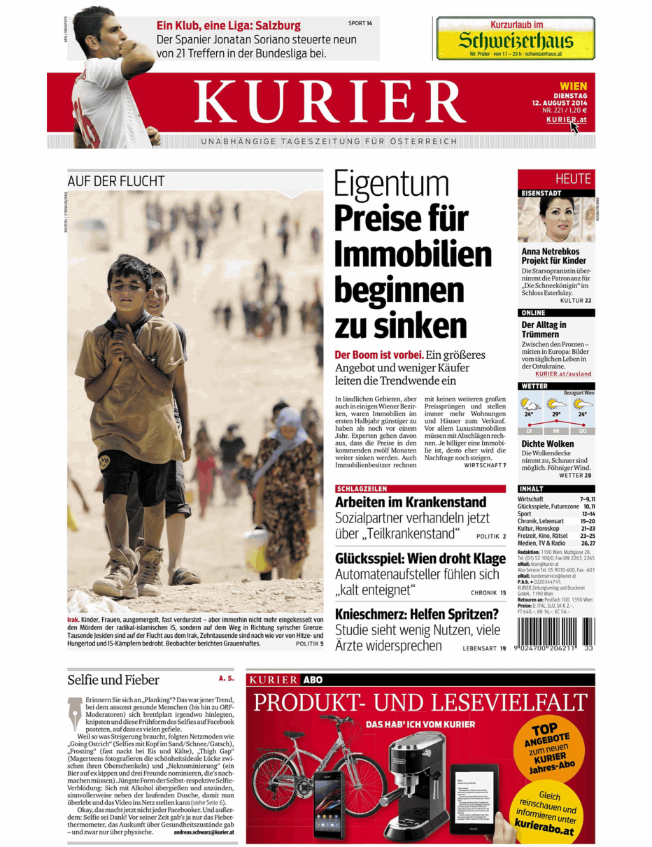 Titelseiten vom 12.08.2014