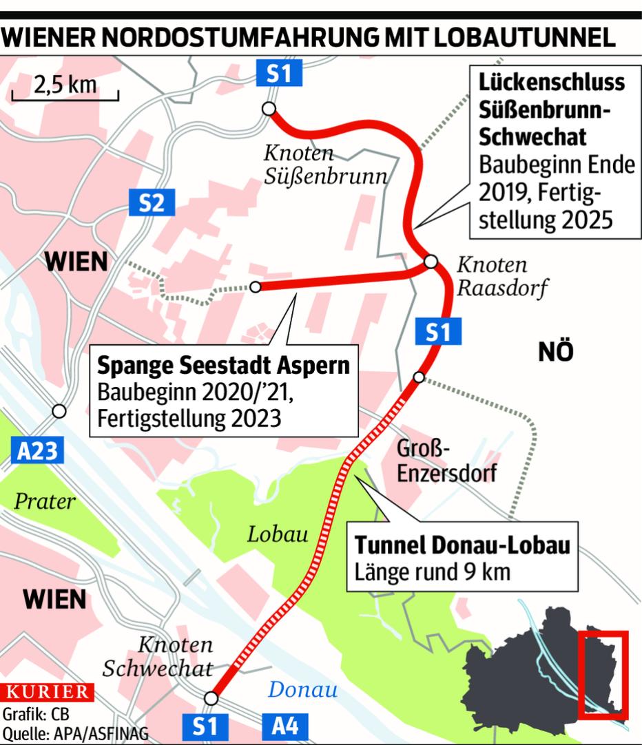 Lobautunnel: Asfinag startete Probebohrungen | Kurier