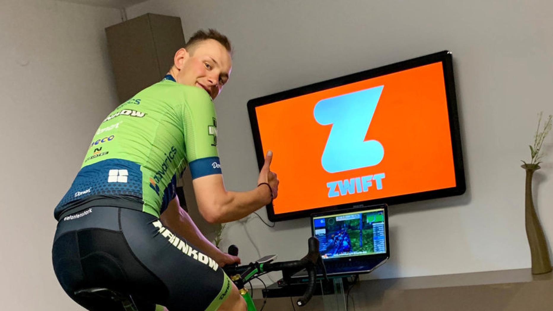 Corona-Krise: Radprofis fahren mit Kollegen und Fans - virtuell Corona-Krise: Radprofis fahren mit Kollegen und Fans - virtuell