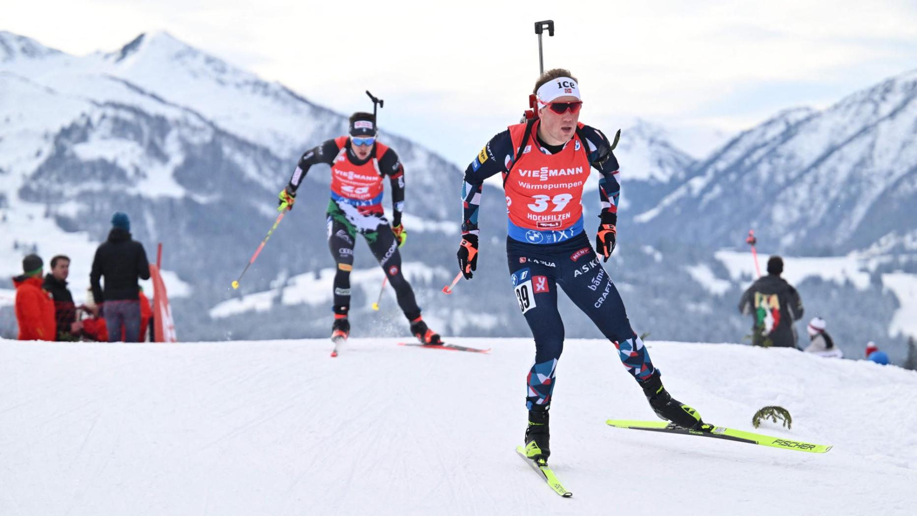 Biathlon: Auch im Massenstart 3 Norweger voran