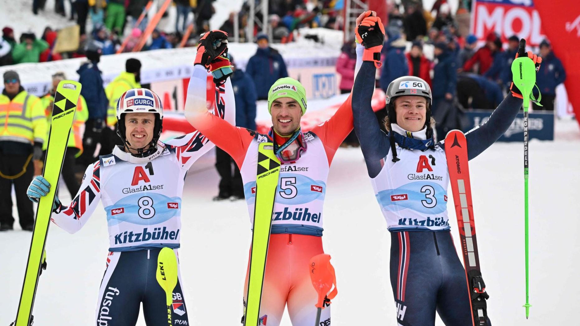 Kitzbühel-Slalom: Daniel Yule siegt, Manuel Feller scheidet aus | Kurier