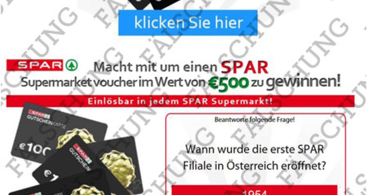 Spar wehrt sich gegen betrügerisches Gewinnspiel | Kurier