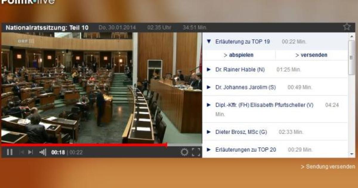 ORF-TVthek aus dem Hohen Haus