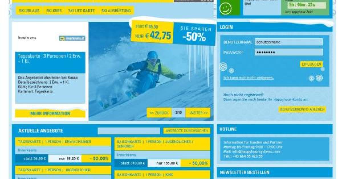Skihappyhour.com für wenig frequentierte Pisten | Kurier
